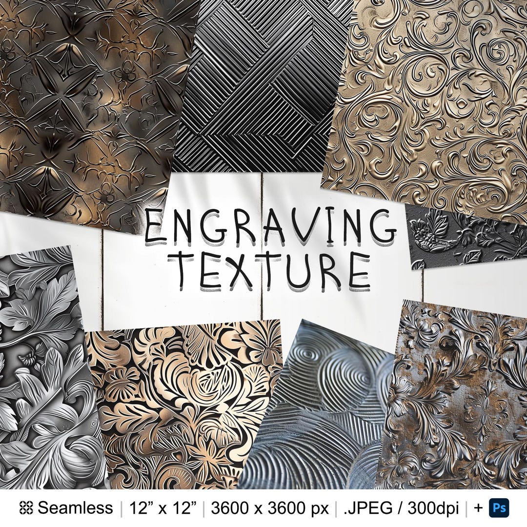 166 Engraving Seamless Pattern | Digital Seamless Pattern Metallic ...