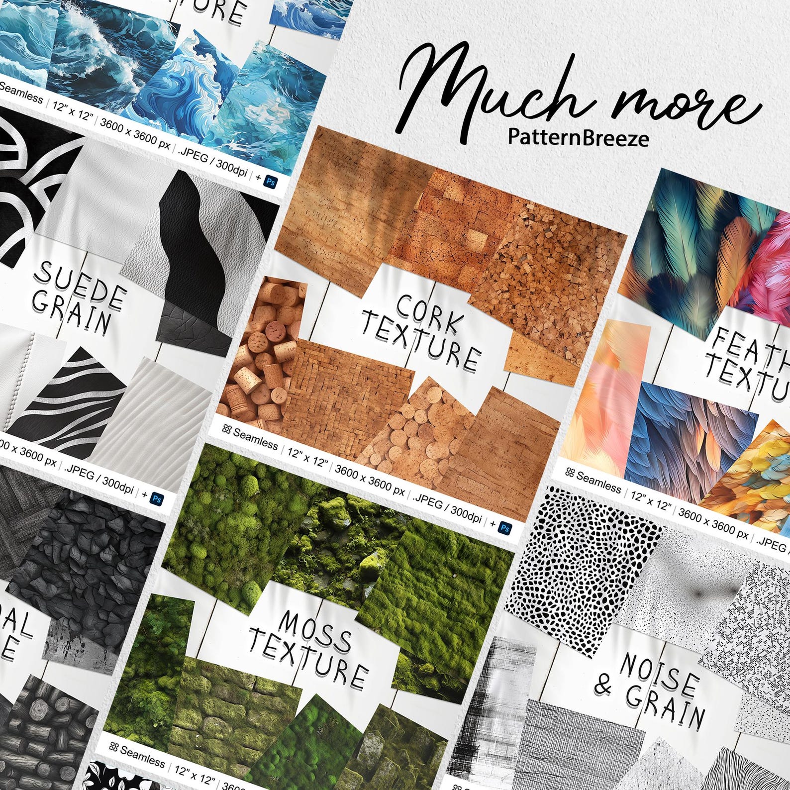 71 Waves Seamless Pattern | Digital Seamless Pattern Ocean Waves | 3d ...