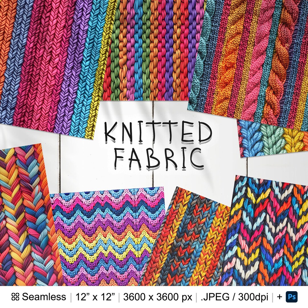 12 Knitted Fabric Seamless Pattern | Digital Seamless Pattern Fabric ...