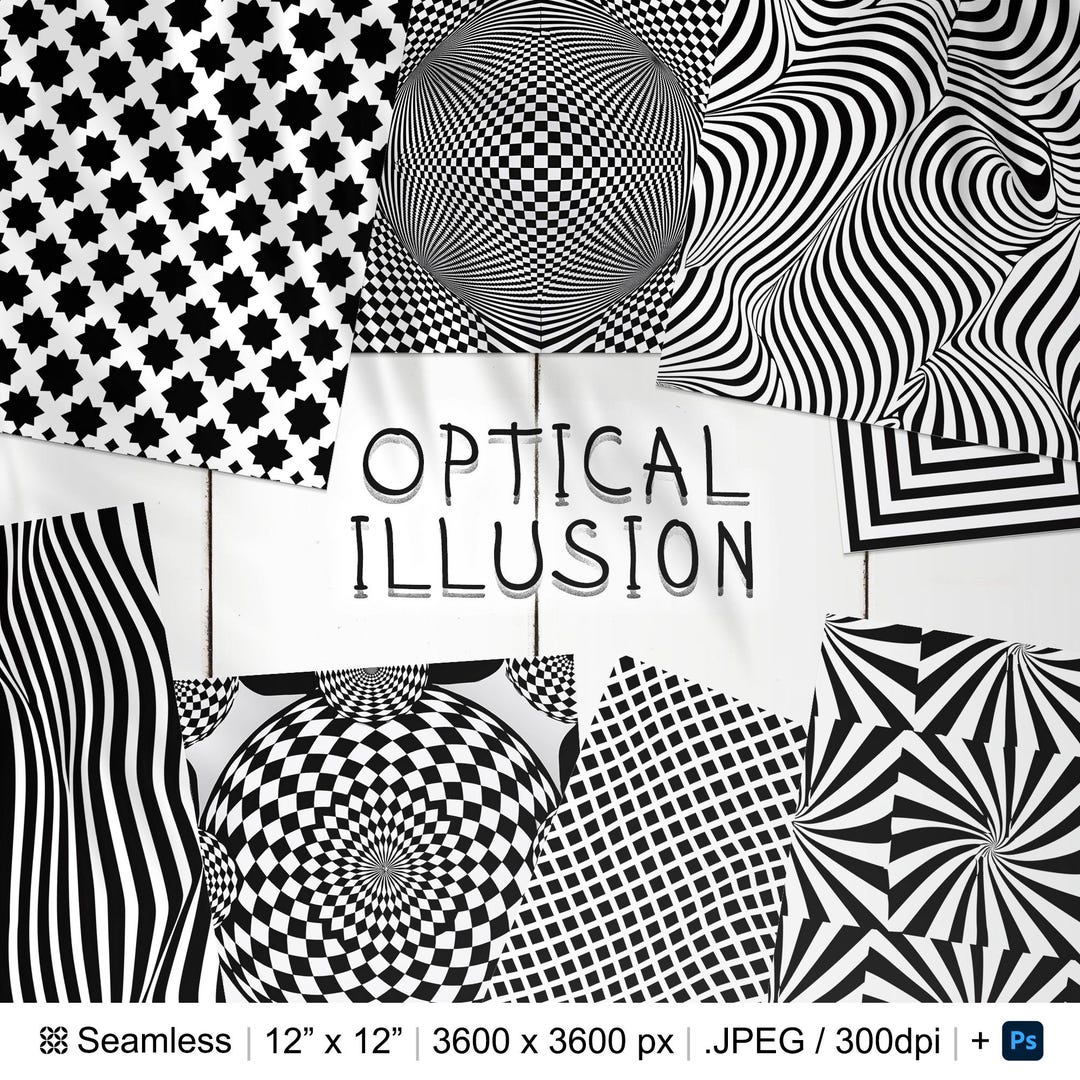 95 Optical Illusion Seamless Pattern Background | Hypnosis Digital ...
