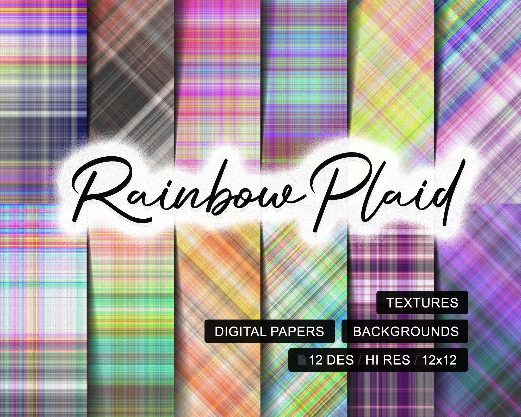 Rainbow Plaid Backgrounds