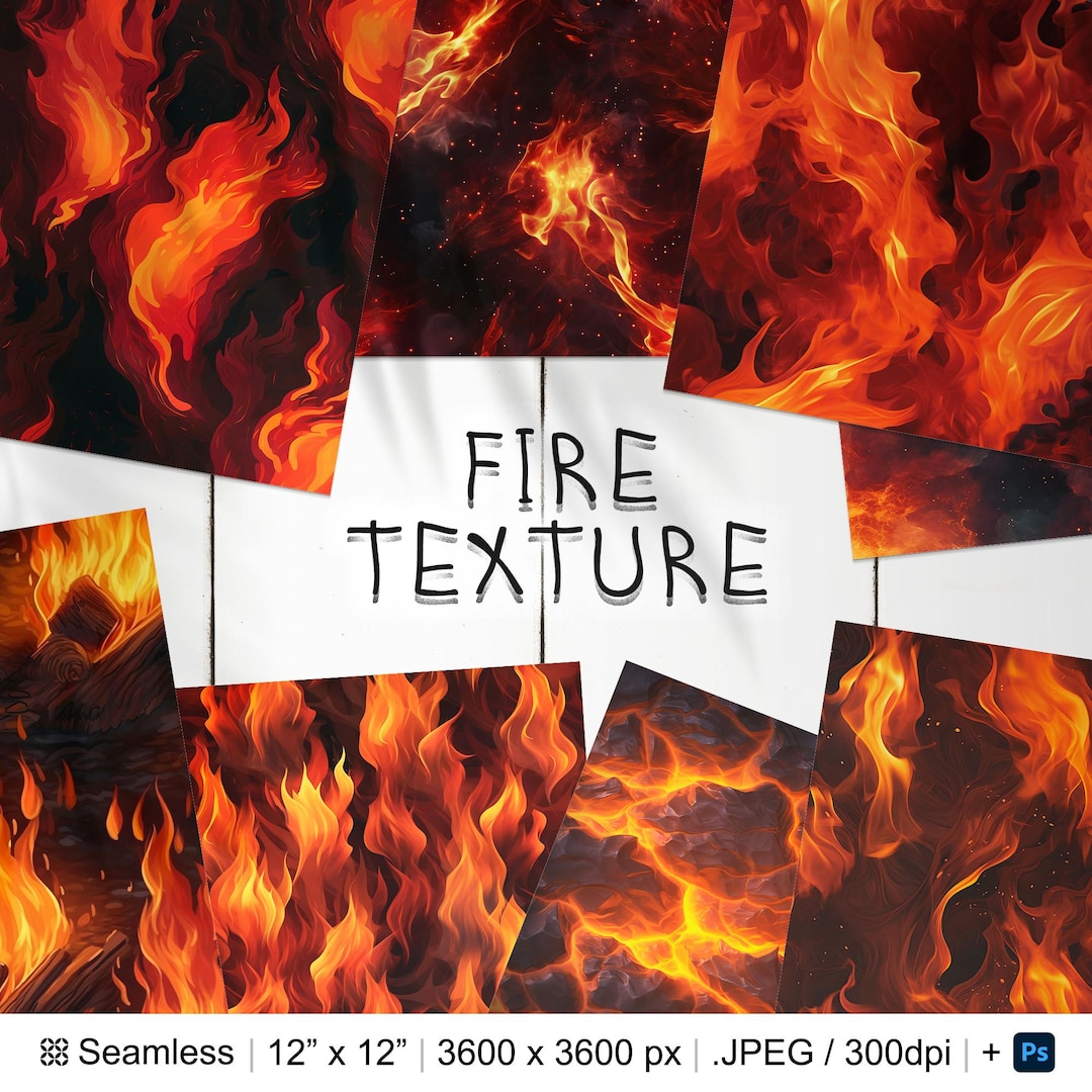 123 Fire Seamless Pattern Background | Flame Digital Seamless Pattern ...