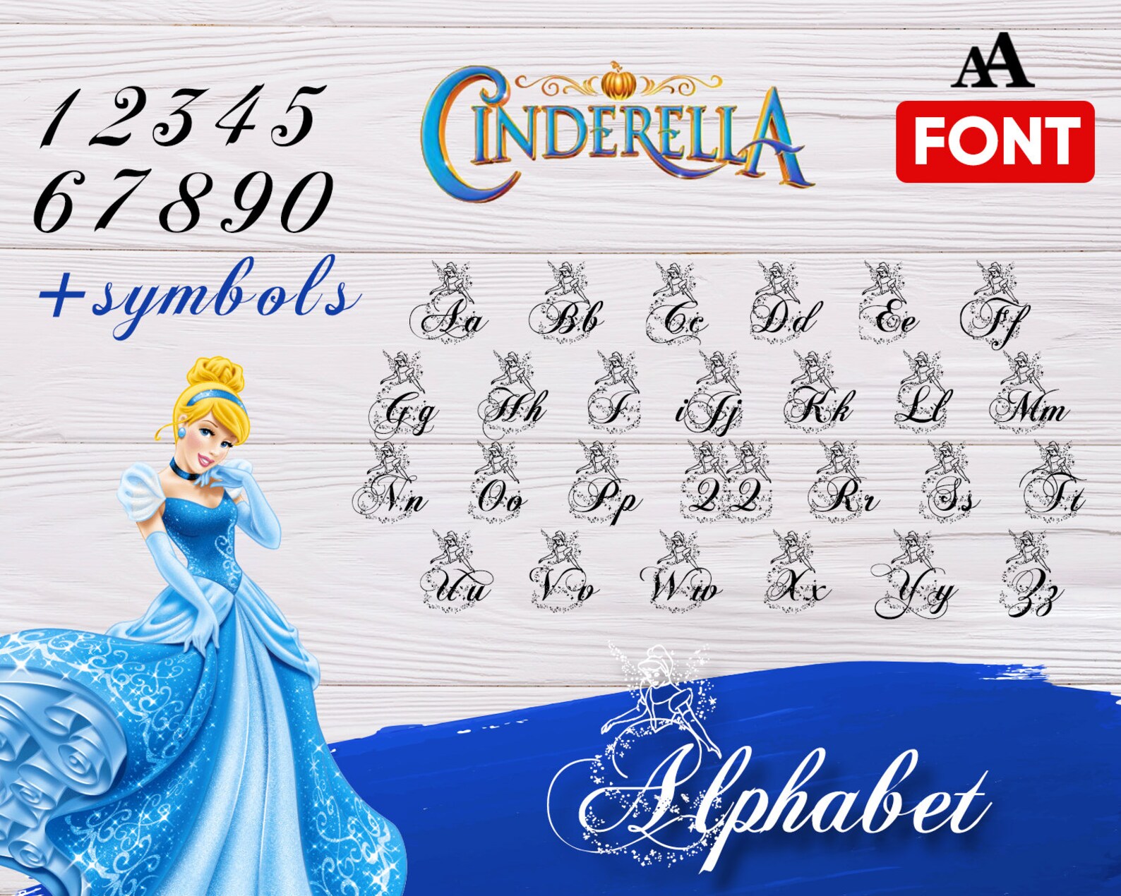 Cinderella font svg Cinderella alphabet Cinderella numbers | Etsy