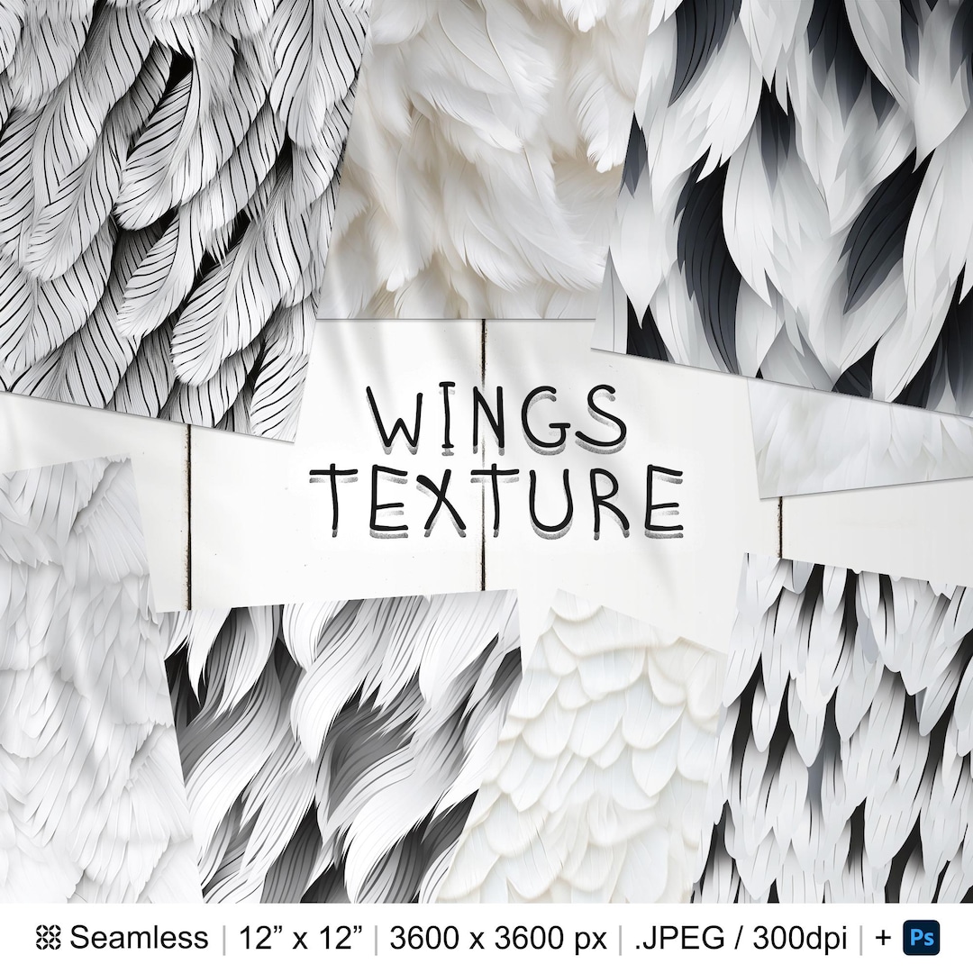 172 Wings Seamless Pattern | Digital Seamless Pattern Wings Feather ...