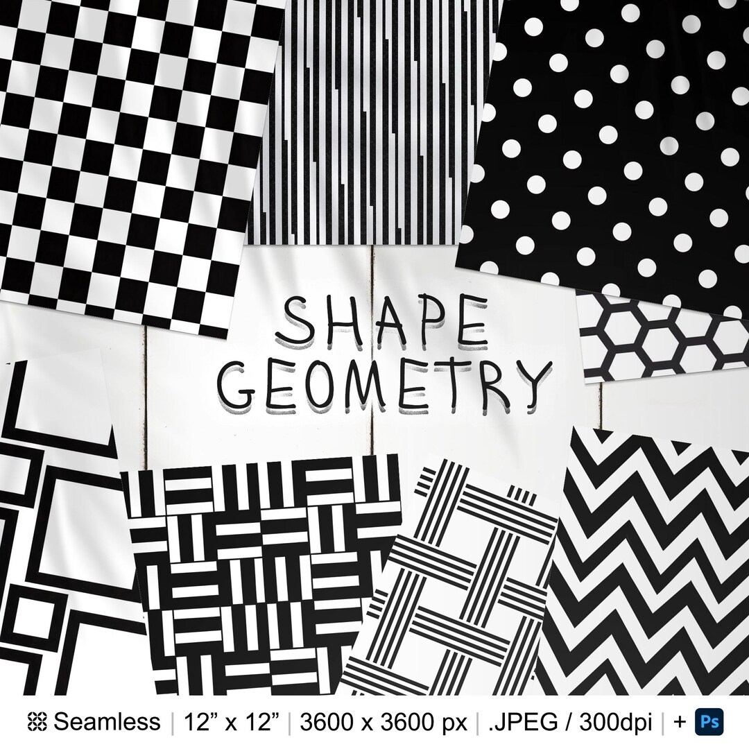 110 Shapes Seamless Pattern | Digital Seamless Geometric | 3d Shapes ...