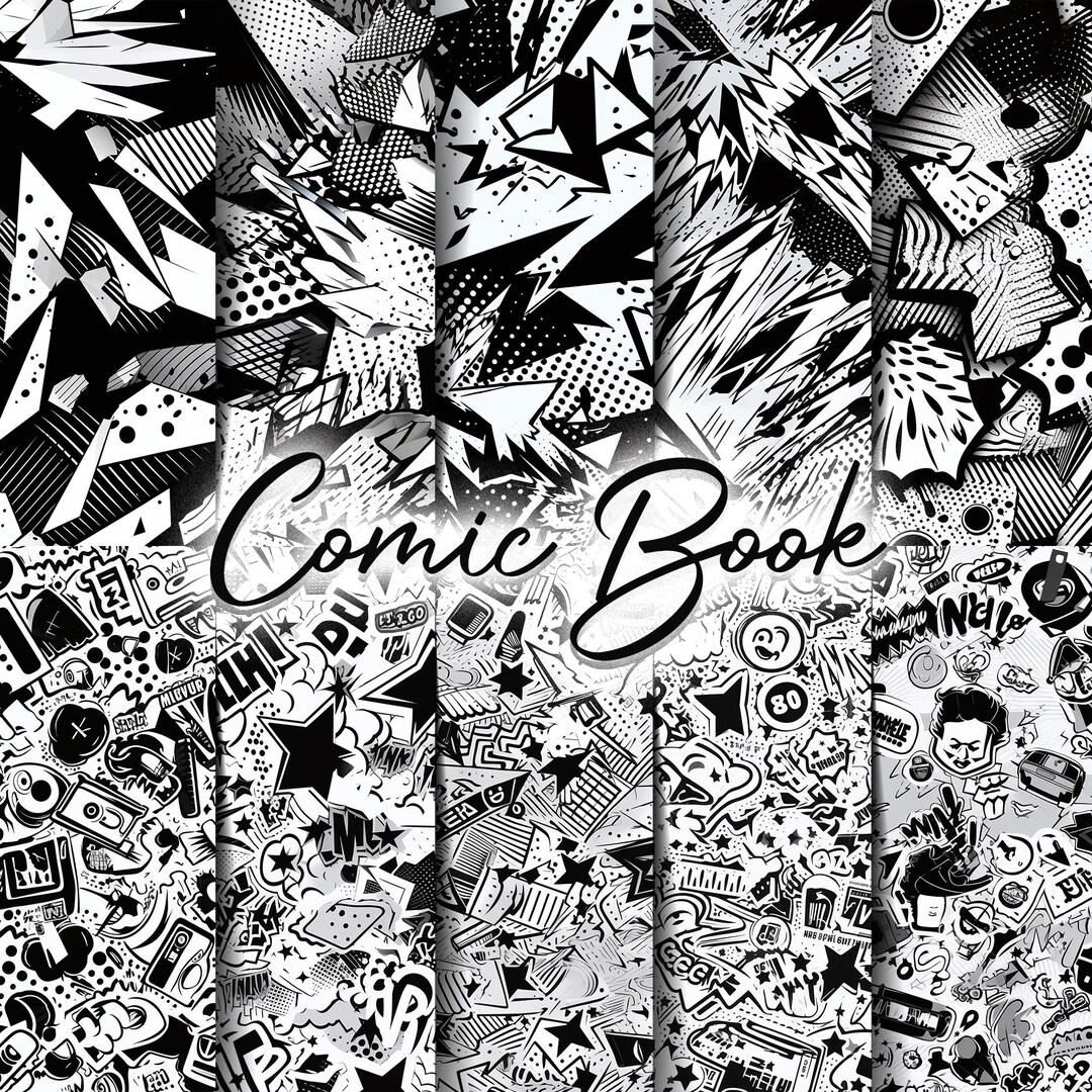 186 Comic Book Seamless Pattern Digital Seamless Pattern Pop Art Chaos ...