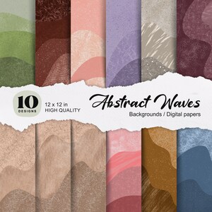 10 Abstract Wave Background Digital Papers Texture Autumn - Etsy