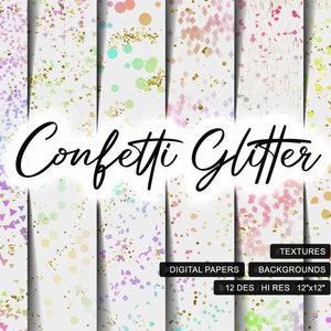 12 Rainbow Confetti Glitter Background Birthday Wallpaper - Etsy