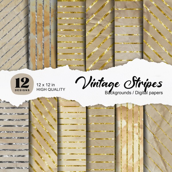Stripe Digital Paper - Etsy