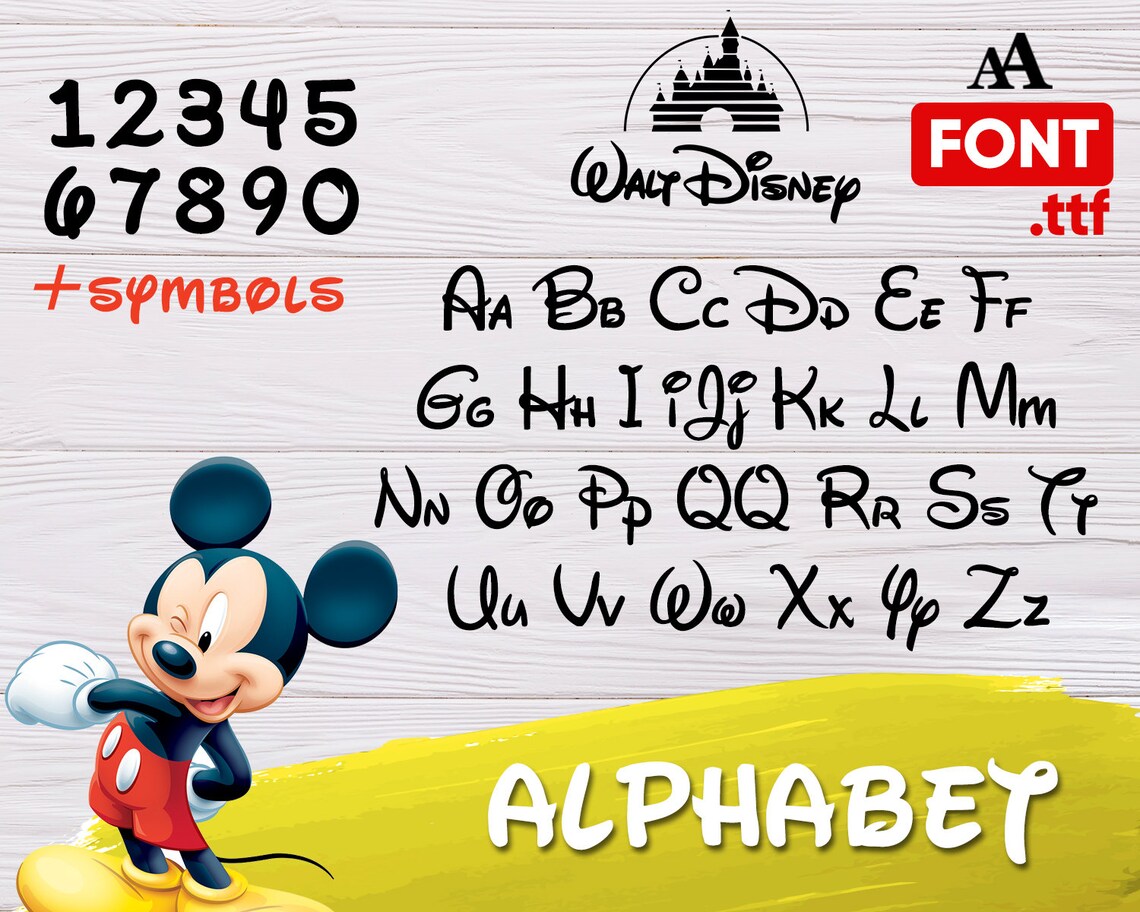 disney font svg disney letters svg disney numbers svg | Etsy