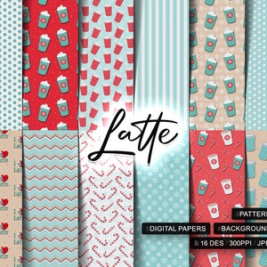 16 Peppermint Latte Digital Paper Peppermint Latte Digital - Etsy