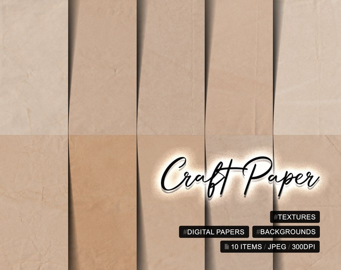 10 Craft Paper Textures Craft Paper Digital Paper Craft - Etsy
