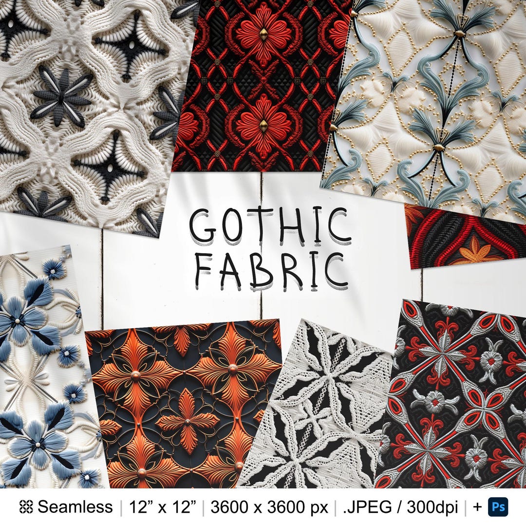 116 Gothic Fabric Seamless Pattern | Digital Seamless Pattern Gothic ...