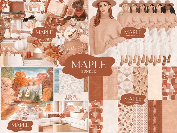 MAPLE Bundle Digital Download Hand Drawn Illustration - Etsy