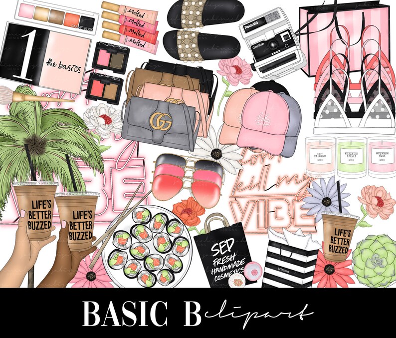 BASIC B Clipart Digital Download Hand Drawn Illustration - Etsy