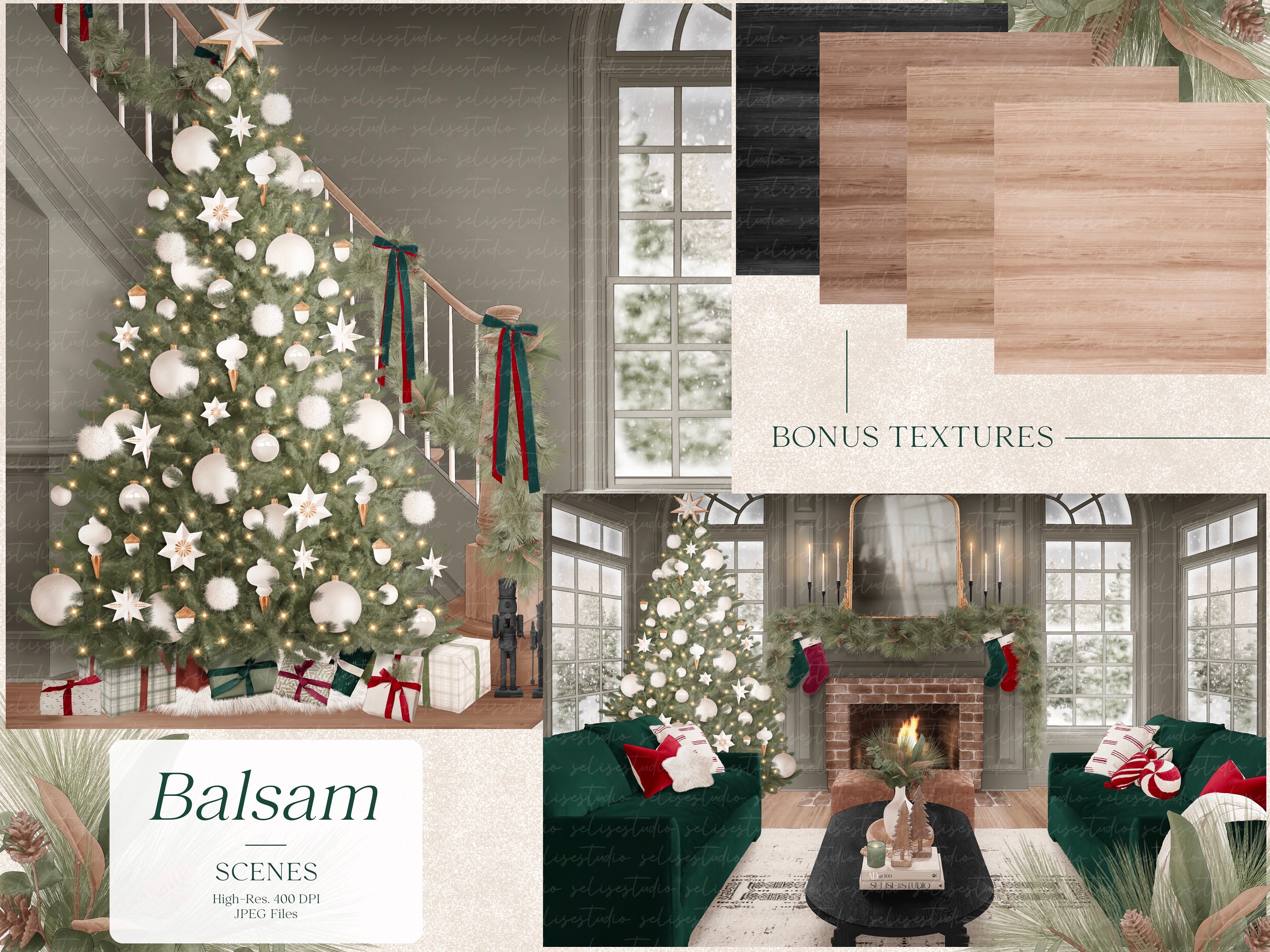 BALSAM Bundle Digital Download Hand Drawn Christmas - Etsy