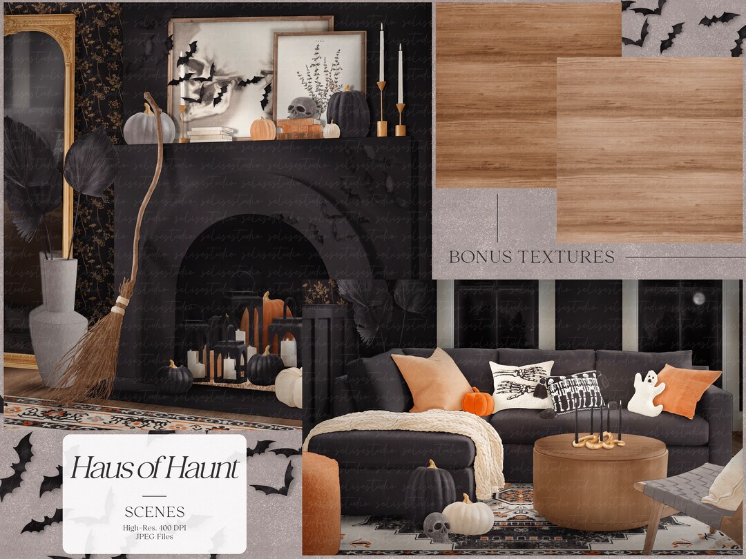 HAUS OF HAUNT Scenes Digital Download Hand Drawn Autumn Illustration ...