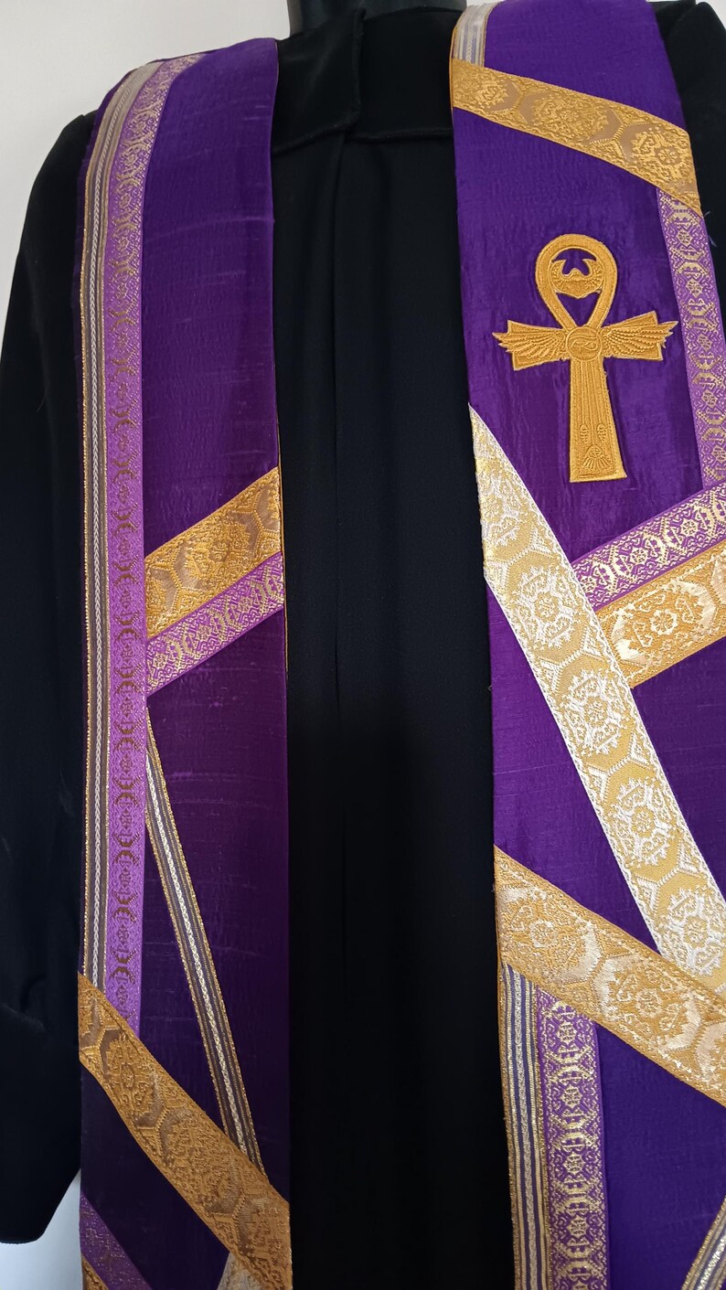PURPLE SILK Dupioni CLERGY Stole - Etsy