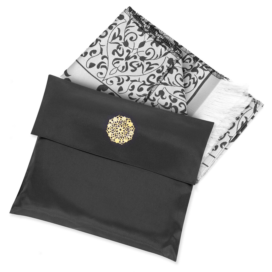 Elegant Prayer Mat and Tasbeeh Set With a Velvet Pouch | Soft ...