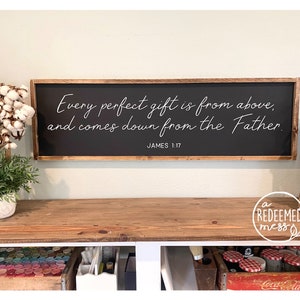 Every Perfect Gift is From Above Sign, Hand-painted Wood Framed Sign ...