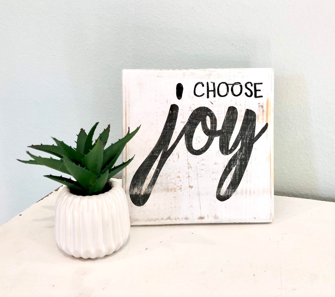 Choose Joy Wooden Block, Wooden Block Decor, Shelf Sitter, Simple ...