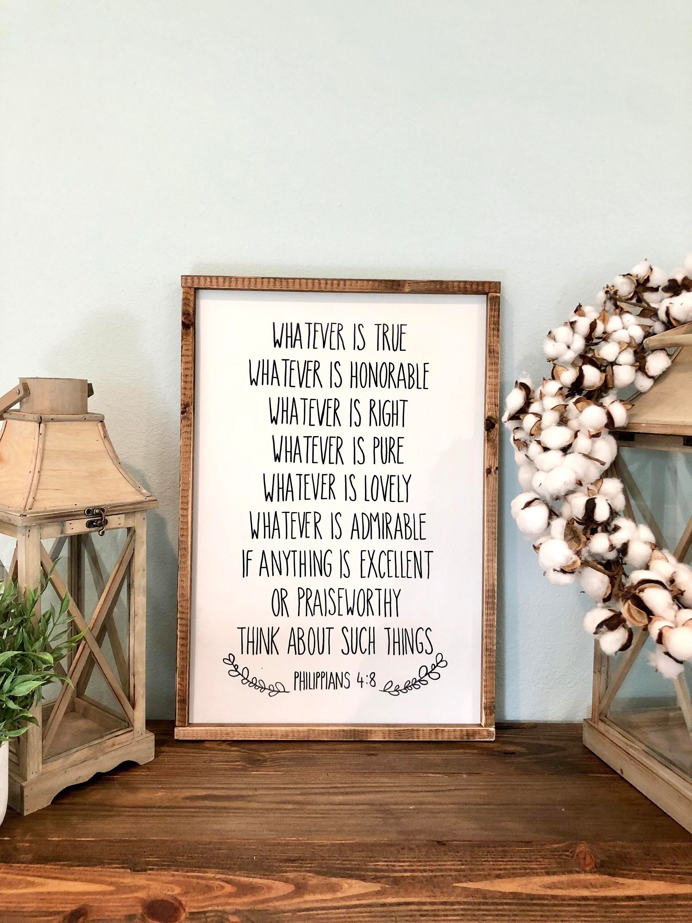 Whatever is True... Sign Philippians 4:8 Whatever is True | Etsy