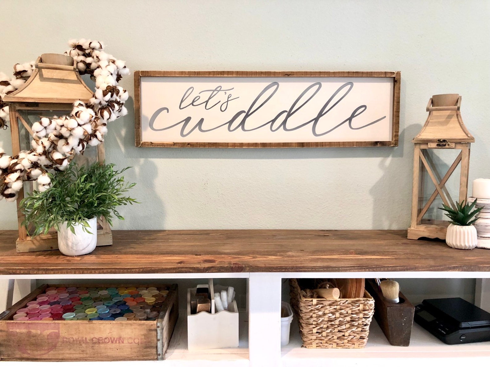 Let's Cuddle Sign Above the Bed Sign | Etsy
