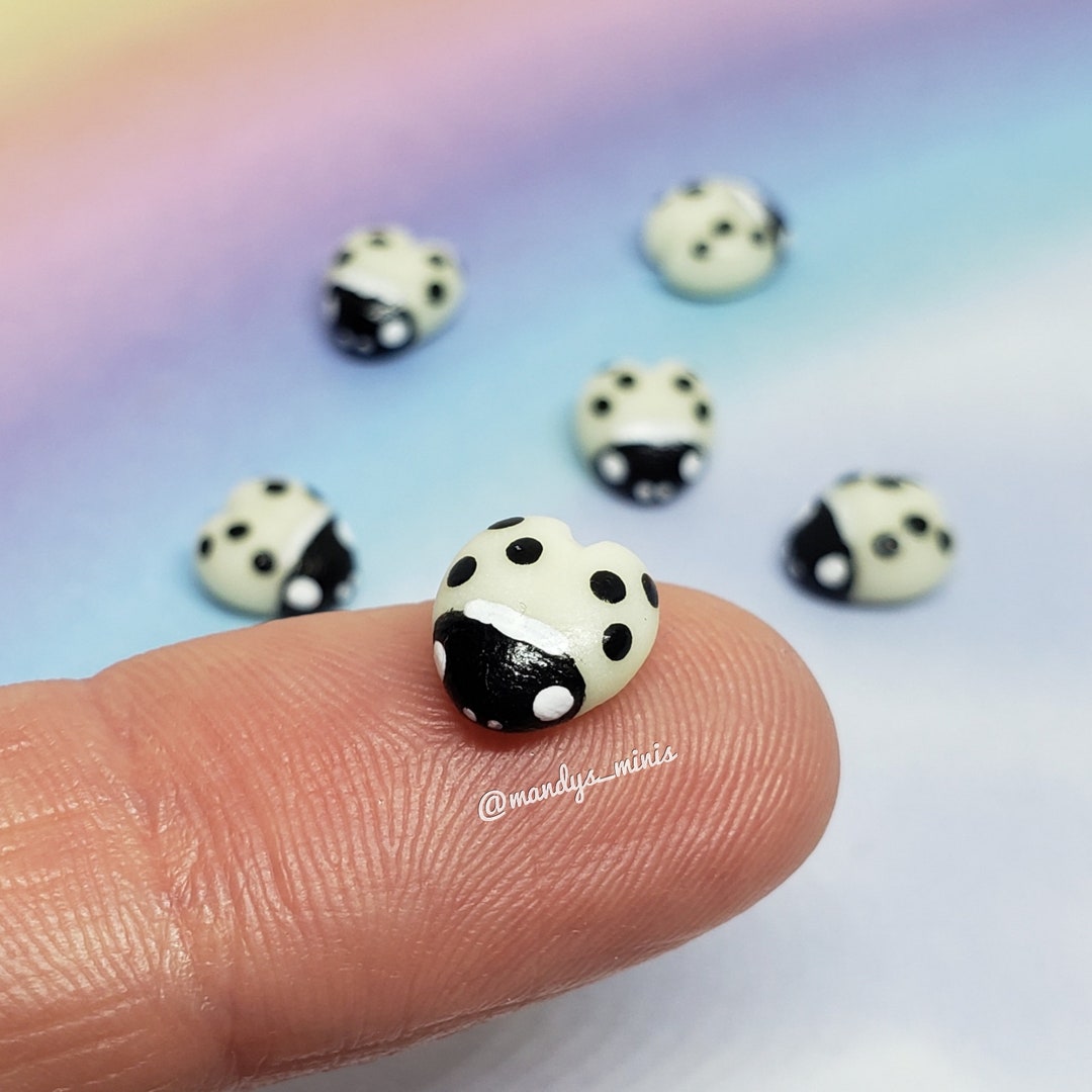 Miniature Glow in the Dark Ladybugs, Fairy Garden, Miniatures, Polymer ...