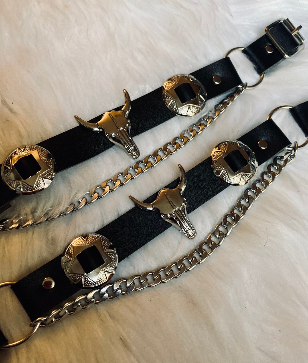 Longhorn Skull Boot Straps - Etsy