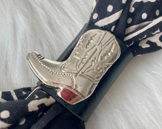 Black Cowboy Boot Rag Slide - Etsy