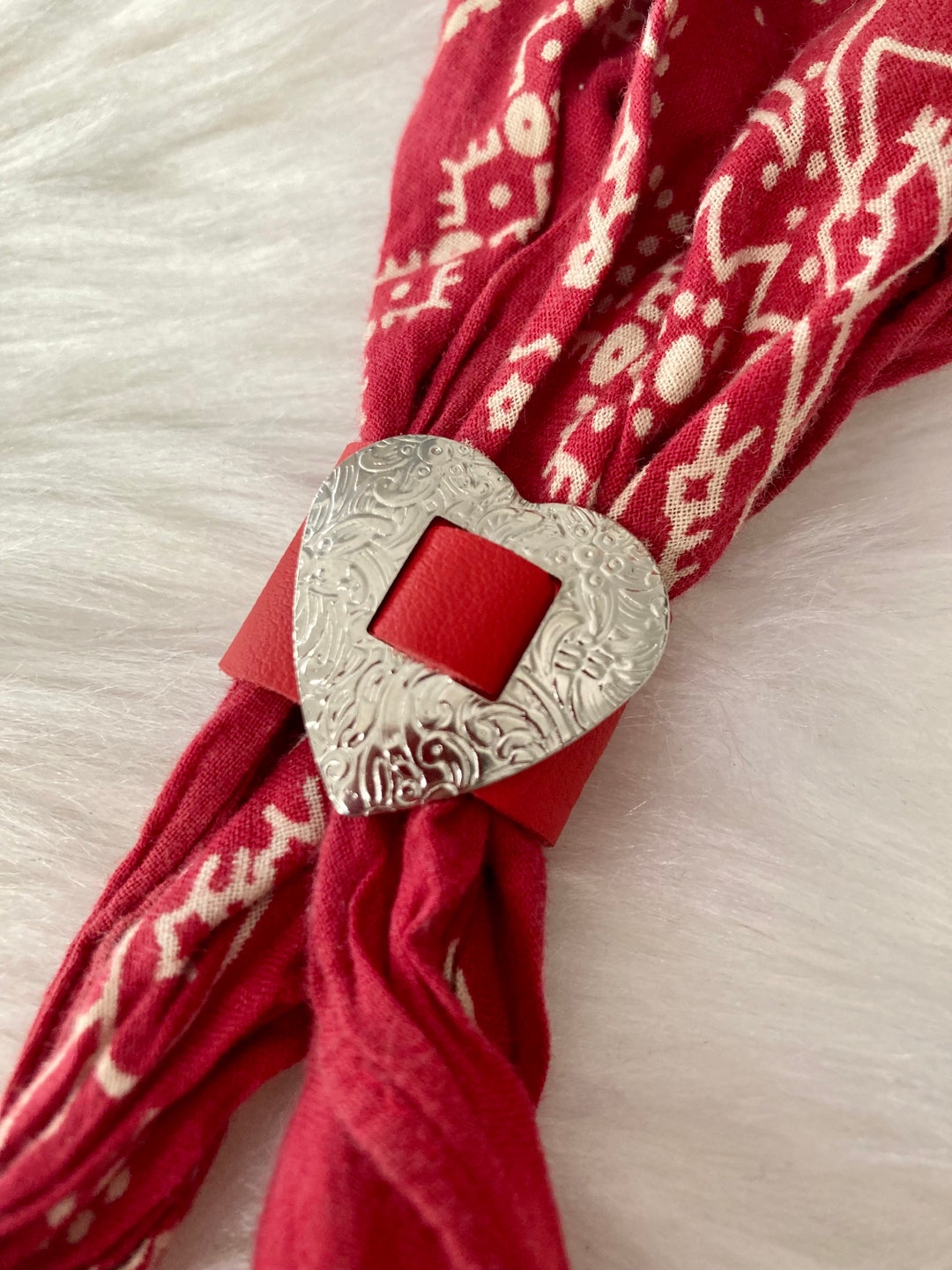 Red Heart Concho Rag Slide - Etsy