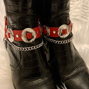 RED HOT Western Cowboy Boot Straps - Etsy
