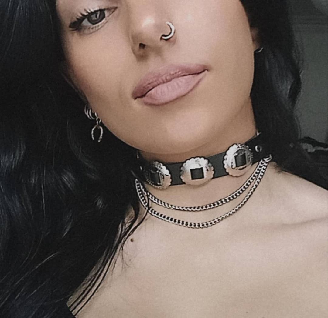 Easy Rider Leather Concho Choker - Etsy