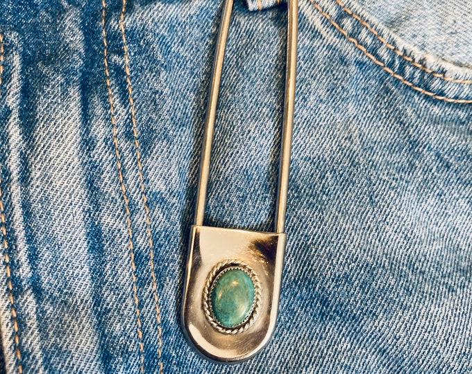 Jumbo Safety Pin, Turquoise - Etsy