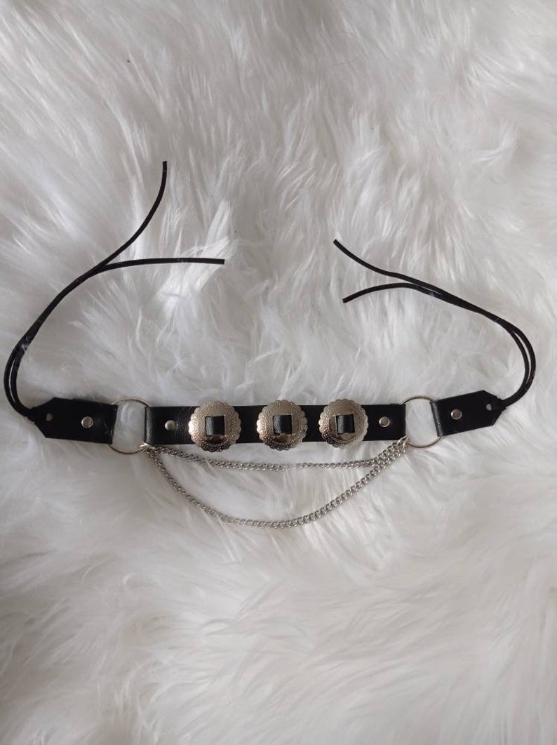 Easy Rider Leather Concho Choker - Etsy