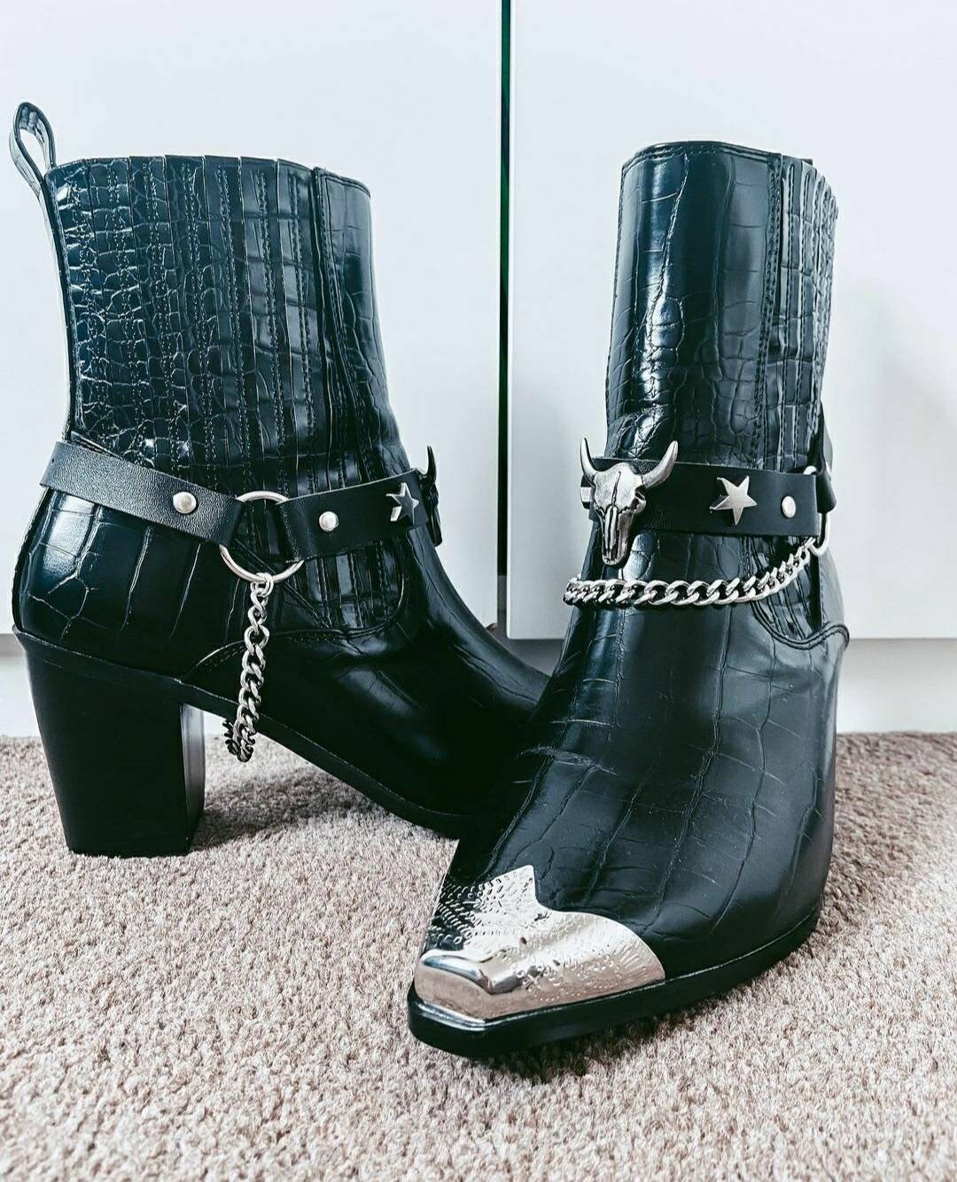 Longhorn Skull Boot Straps - Etsy