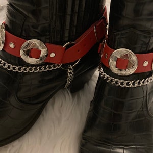RED HOT Western Cowboy Boot Straps - Etsy