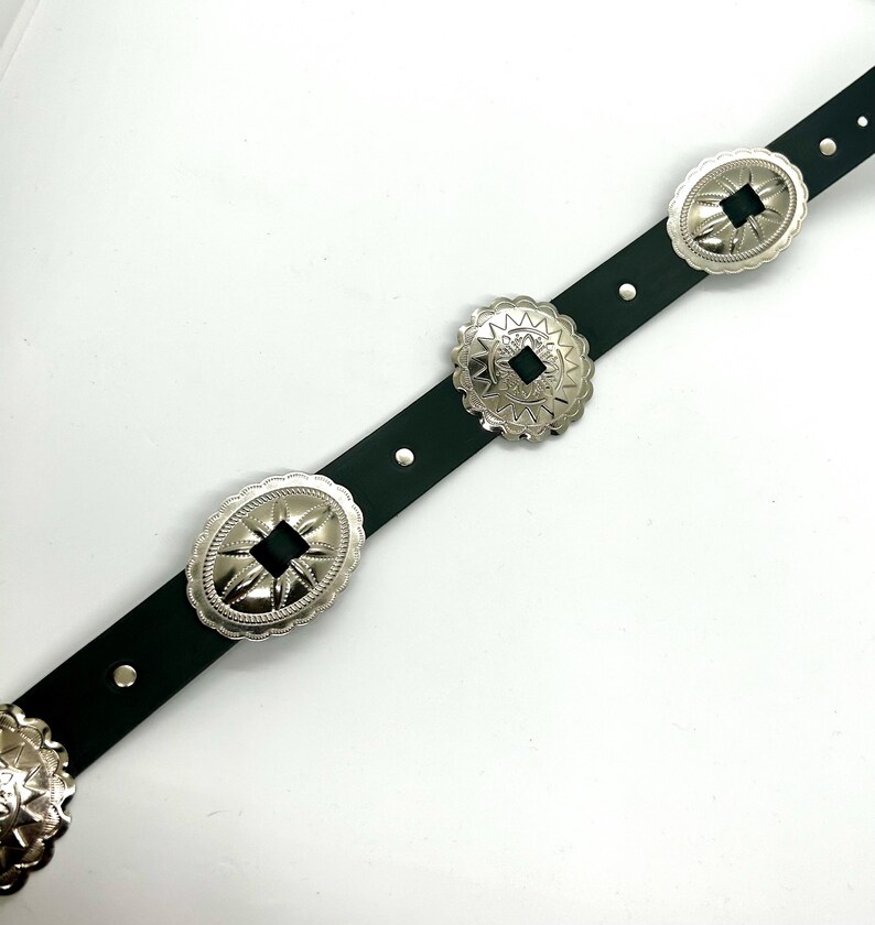 Western Leather Concho Belt - Etsy