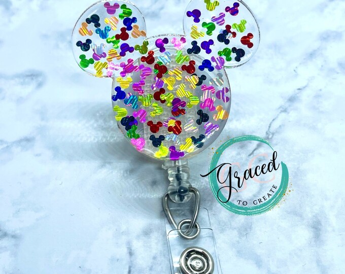Mickey and Minnie Mouse Badge Reel Mickey Mouse ID Holder Minnie Mouse ...
