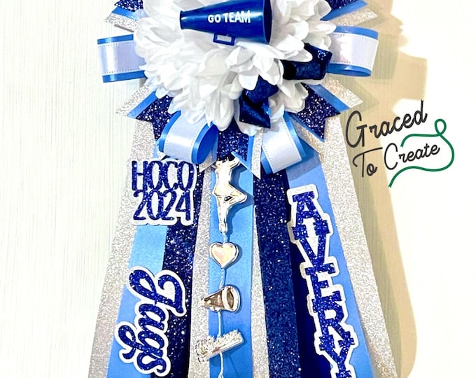 Blue Pre-made Tiny Mum; Backpack Mum; Mini Homecoming Mum; Mom Mum ...
