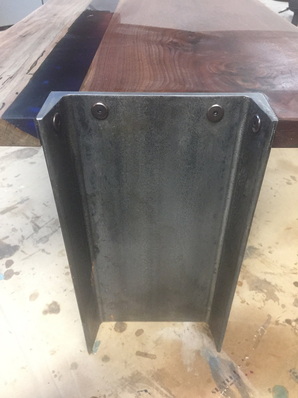 Walnut and C Channel Epoxy Coffee Table - Etsy