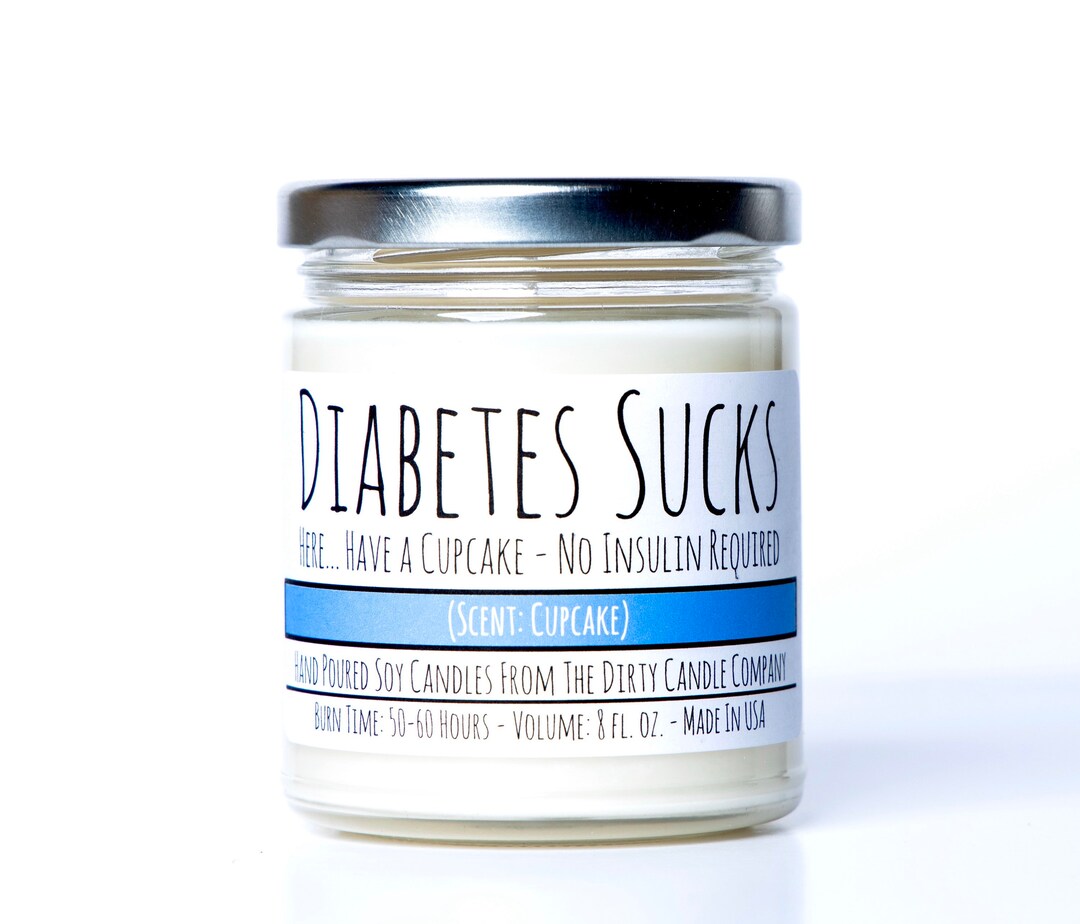Diabetes Sucks™ Hand-poured Soy Candle - Cupcake Scented - T1 Diabetic ...