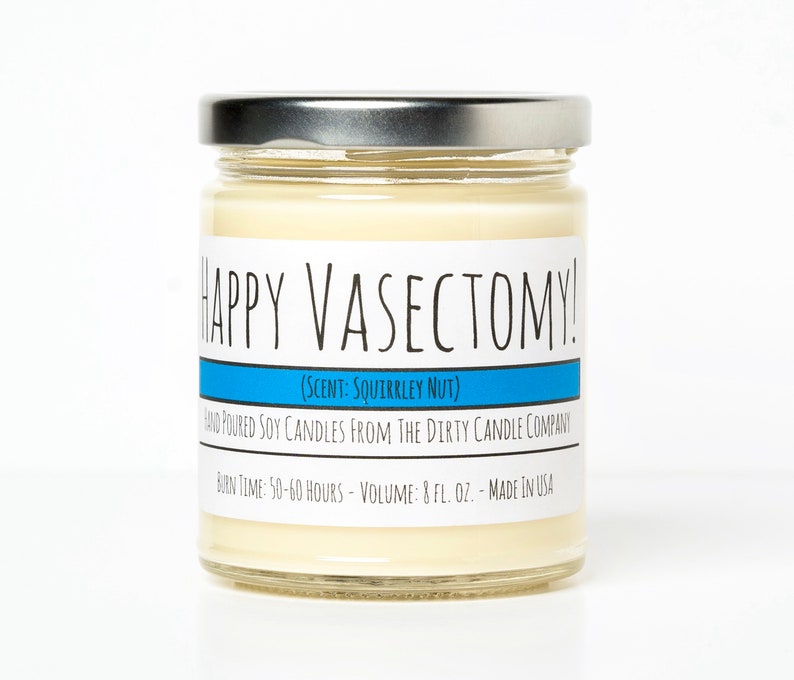 Happy Vasectomy!™ Hand-poured Soy Candle - Squirrely Nuts Scented ...