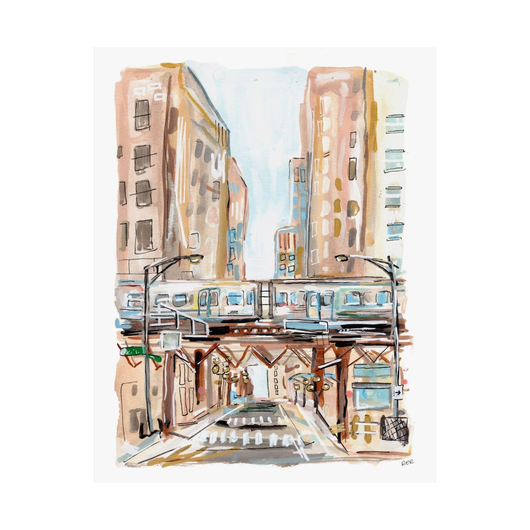 The L Art Print, Chicago CTA Art Print, Transit Wall Art, Train Art ...