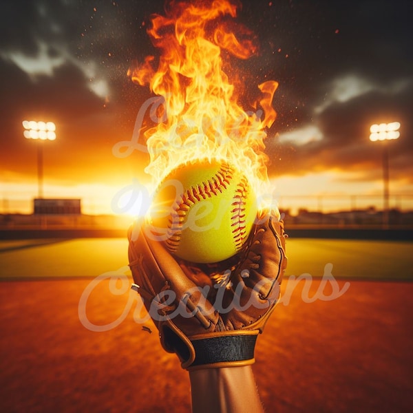 Flaming Softball - Etsy