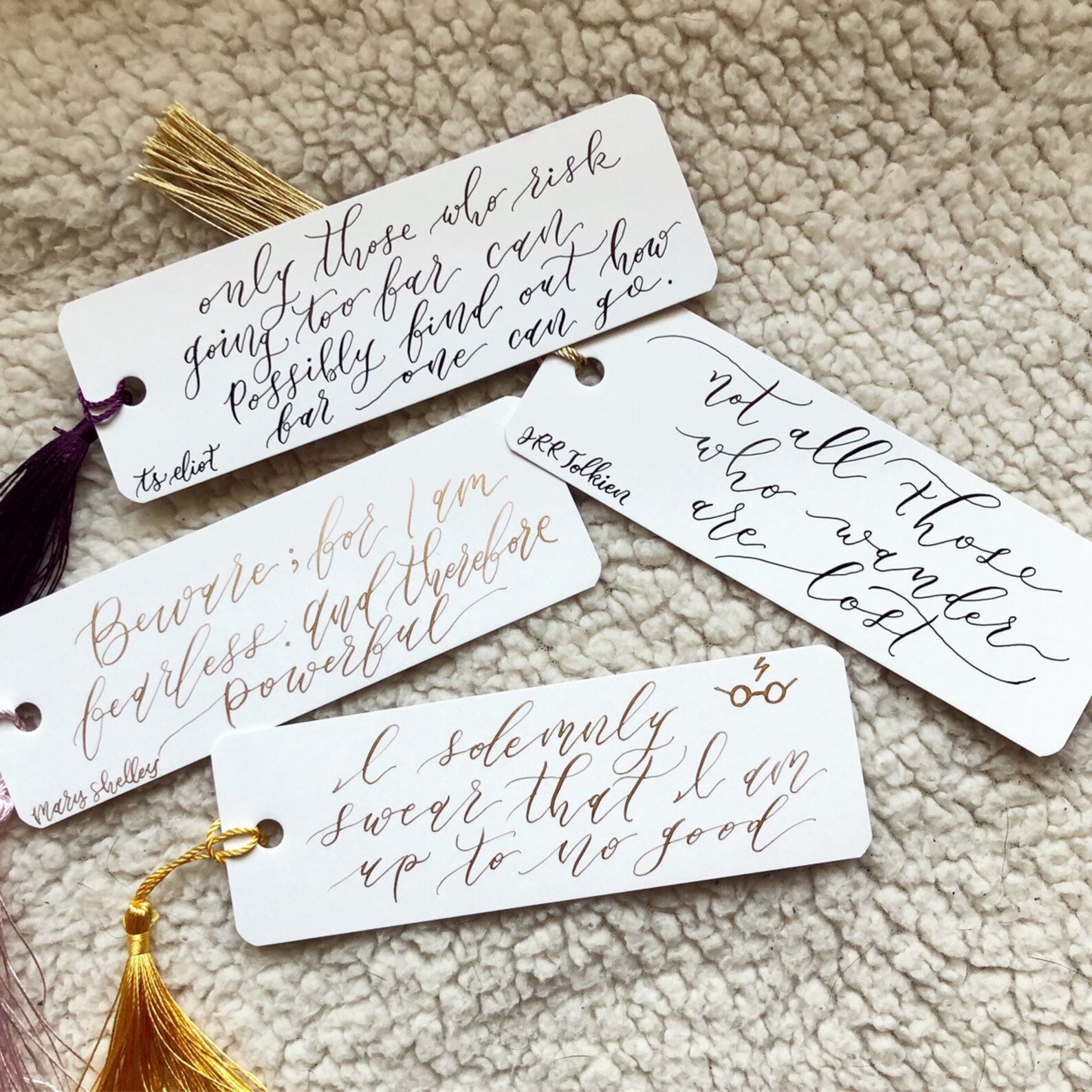 Calligraphy Bookmarks Personalized Bookmarks Custom | Etsy