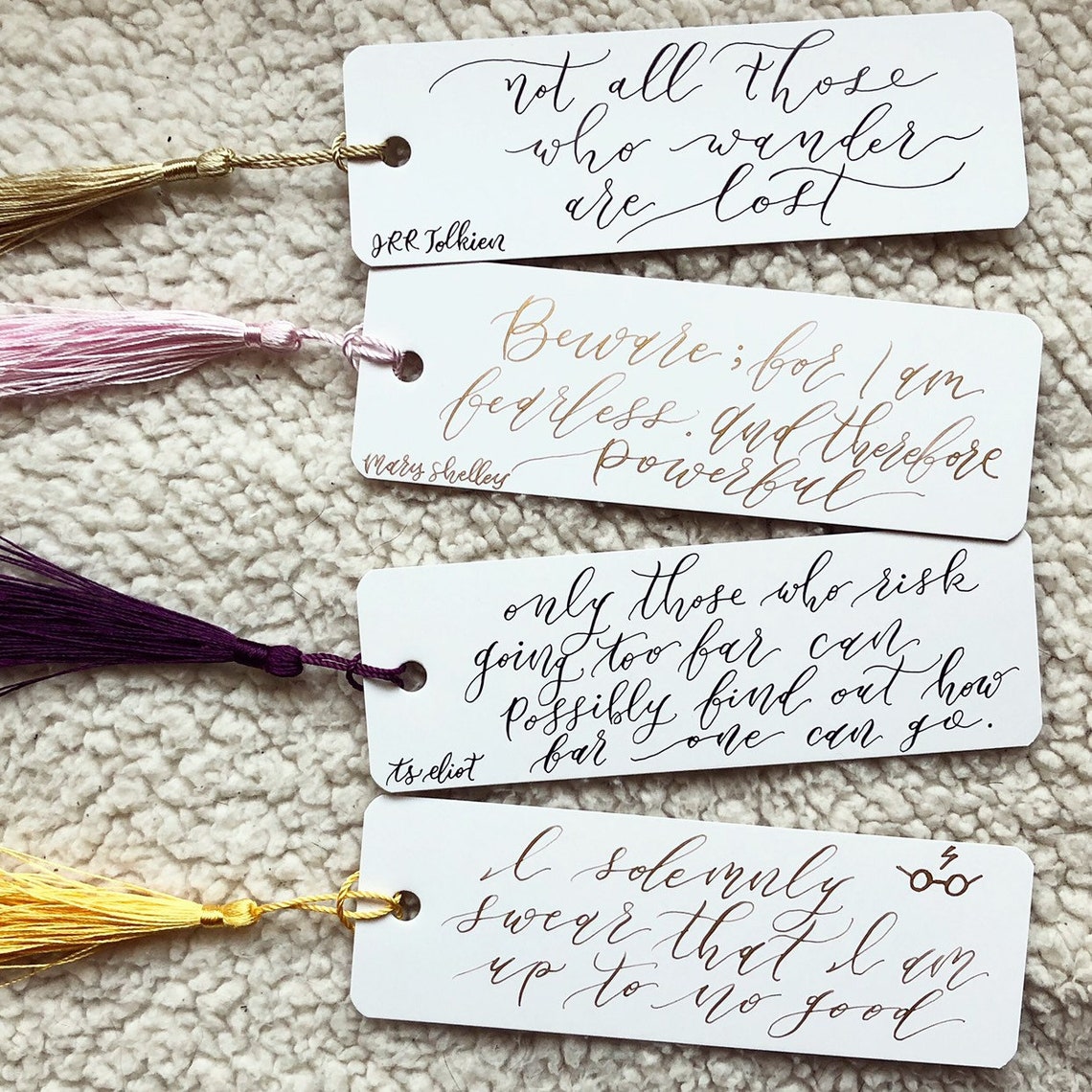 Calligraphy Bookmarks Personalized Bookmarks Custom | Etsy