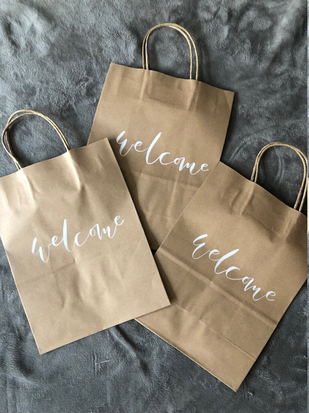 Welcome Bags, Custom Gift Bags, Calligraphy Guest Bags, Kraft Bags ...