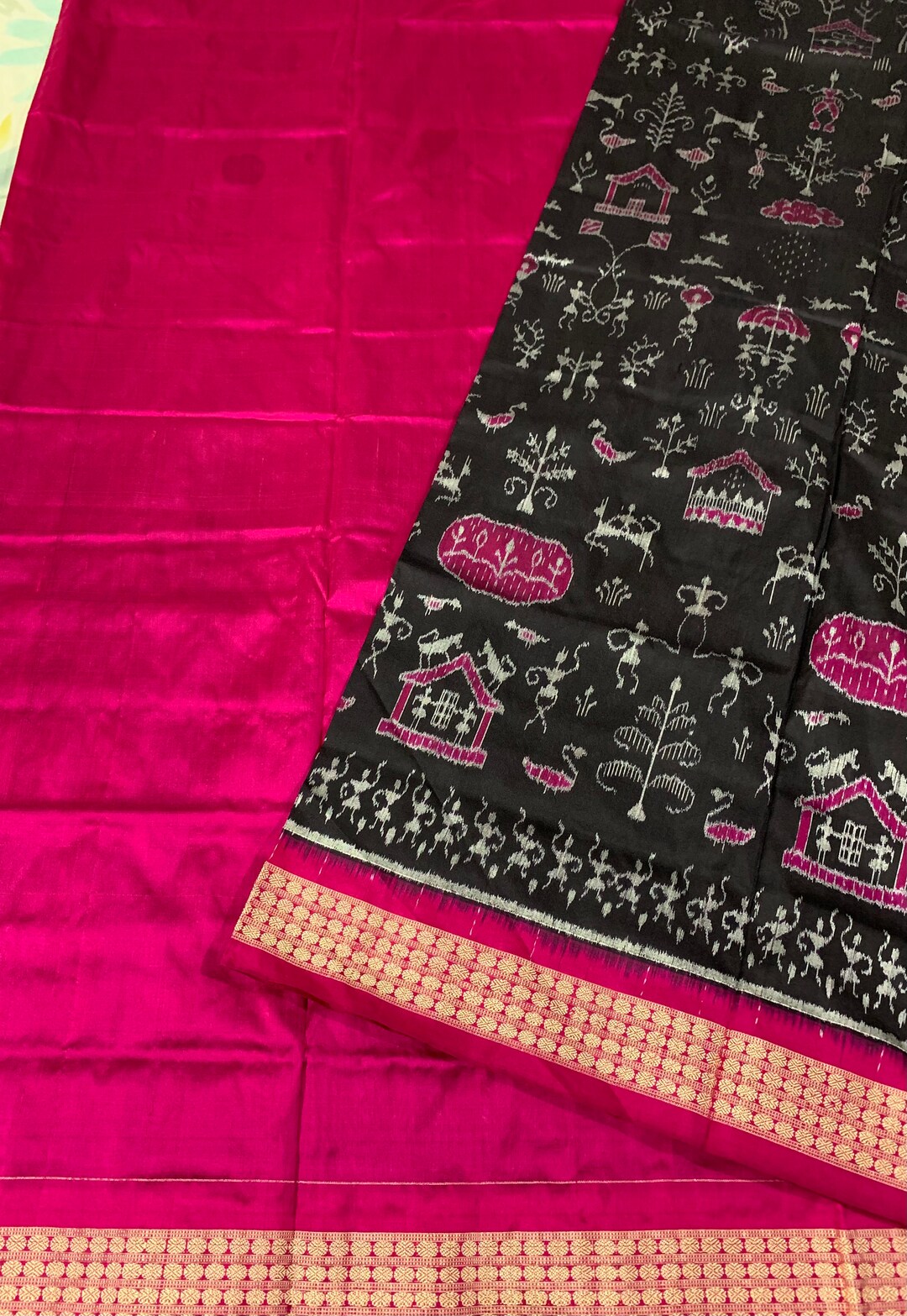Master Weaver’s Creation Tribal Life Theme Handwoven Odisha Handloom ...