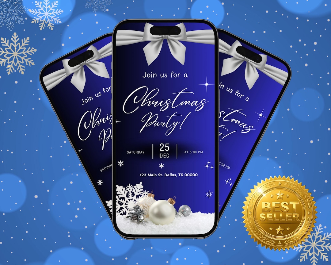 Personalized Christmas Party Invitation, Editable Holiday Text Invite ...